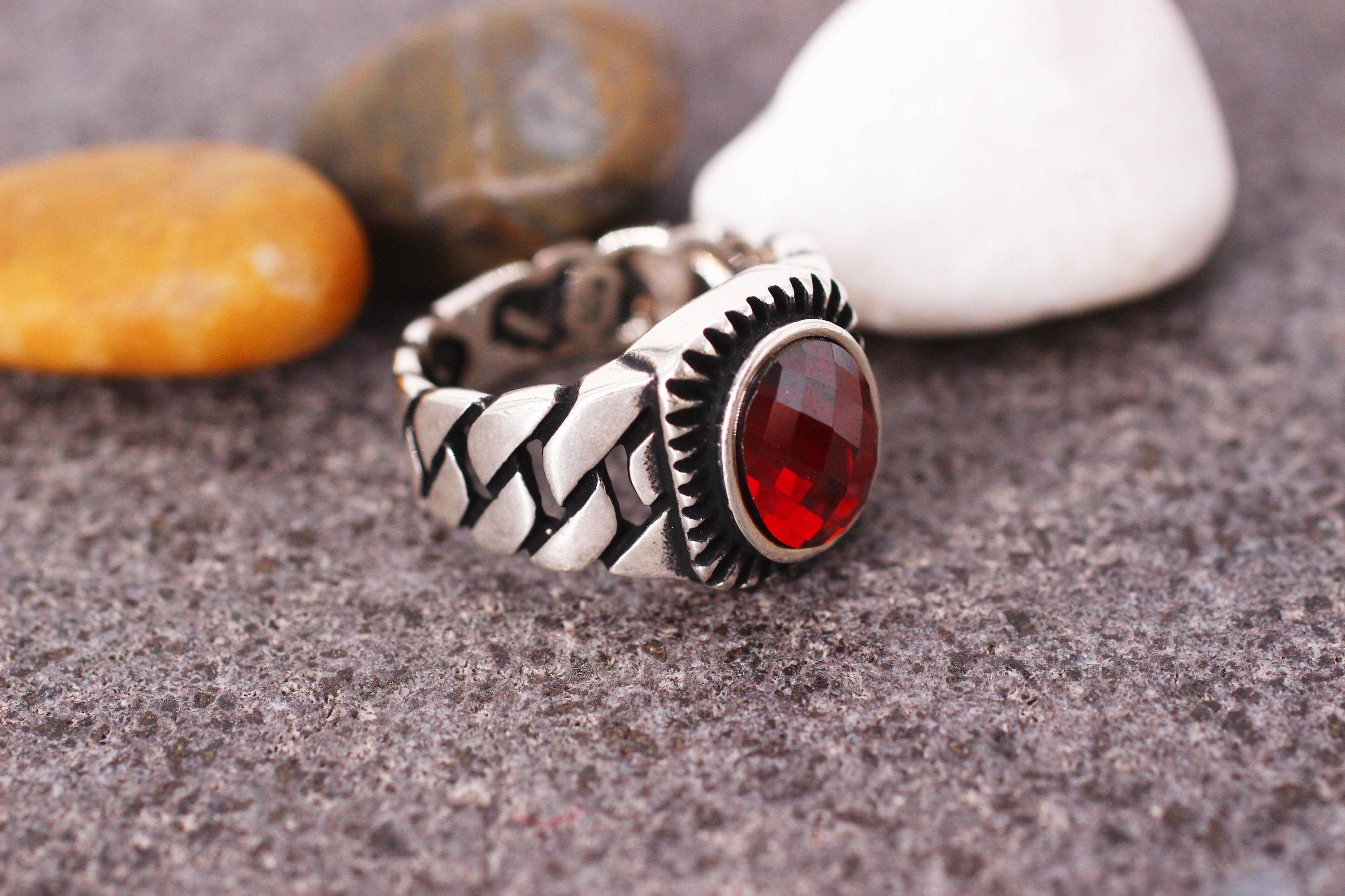Mens Handmade Ruby Ring Ruby Mens Ring Silver Mens Ottoman - Etsy