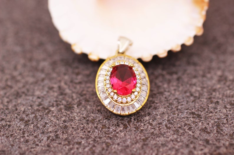 Ruby Handmade Oval Set, Ottoman Style Set, Womens Ruby Set, Ladies Ruby ...