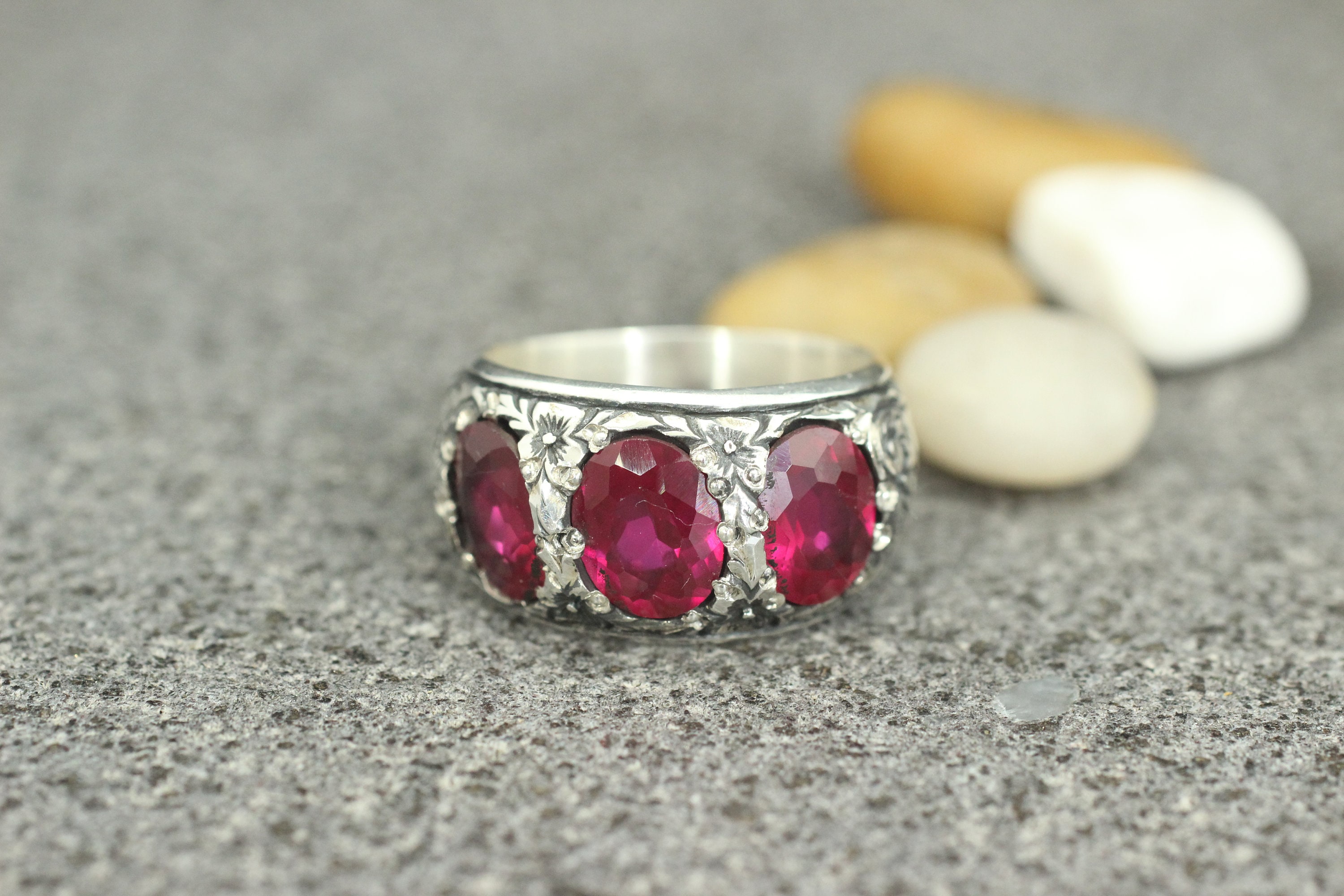 Sterling Silver 925 Ruby Men's Sterling Silver Ring - Etsy