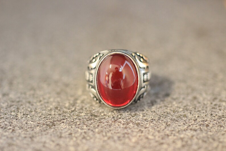 Mens Handmade Ring Ruby Men's Sterling Silver Ring - Etsy