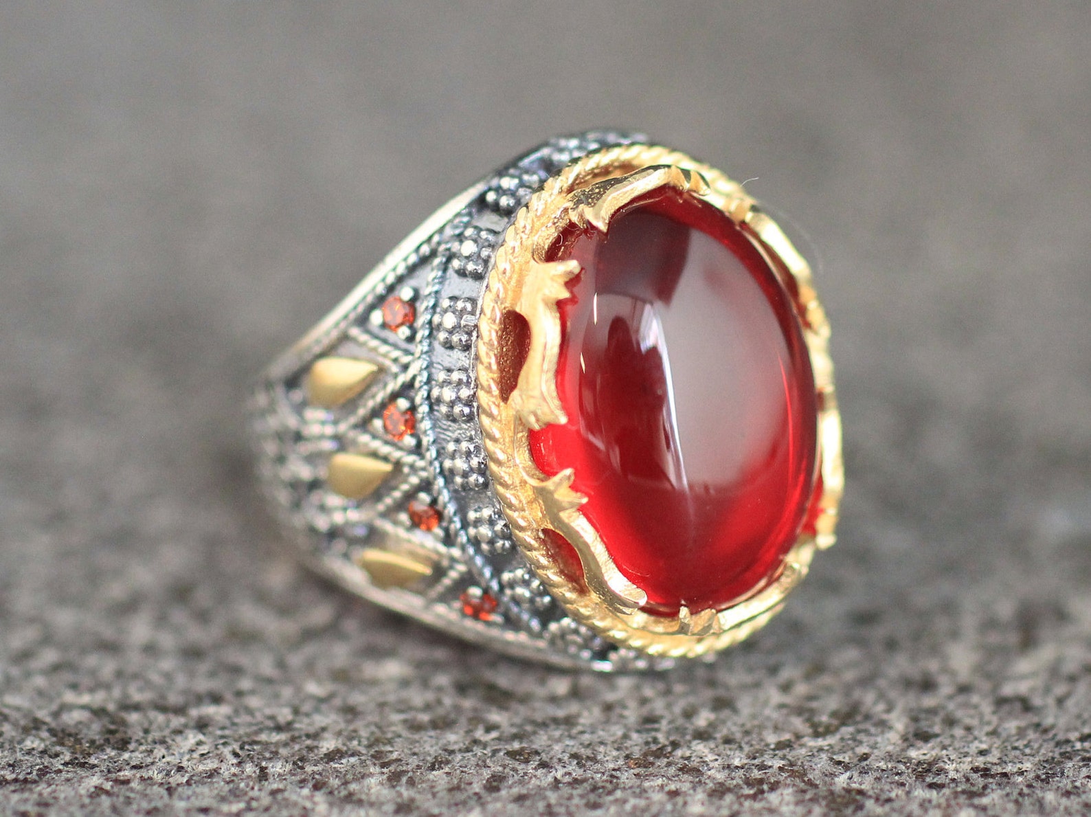 Sterling Silver 925 Mens Ring Ruby Mens Ring Gift for Him - Etsy