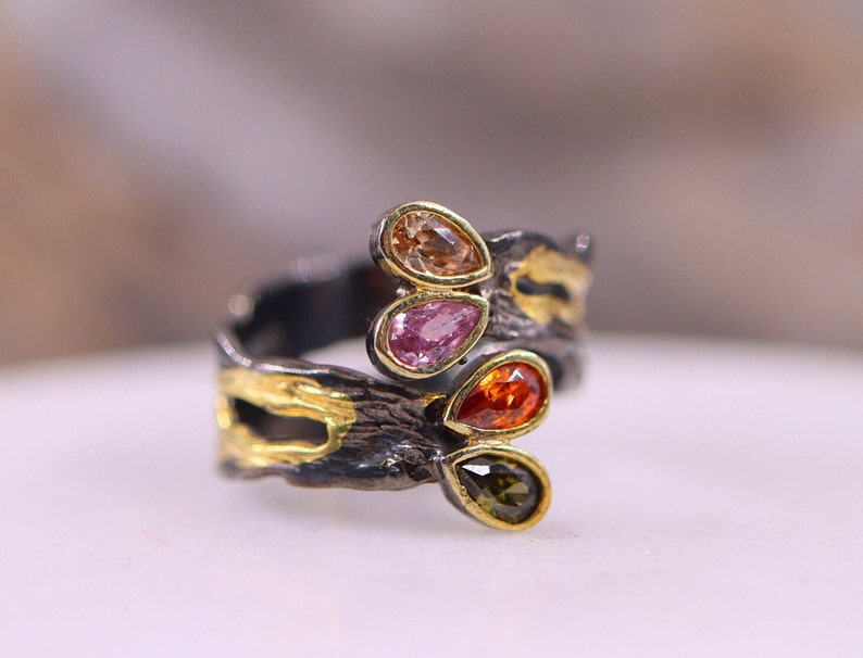 Unique Design Quartz Silver Ring , Silver 925 Handmade Ring , Womens ...