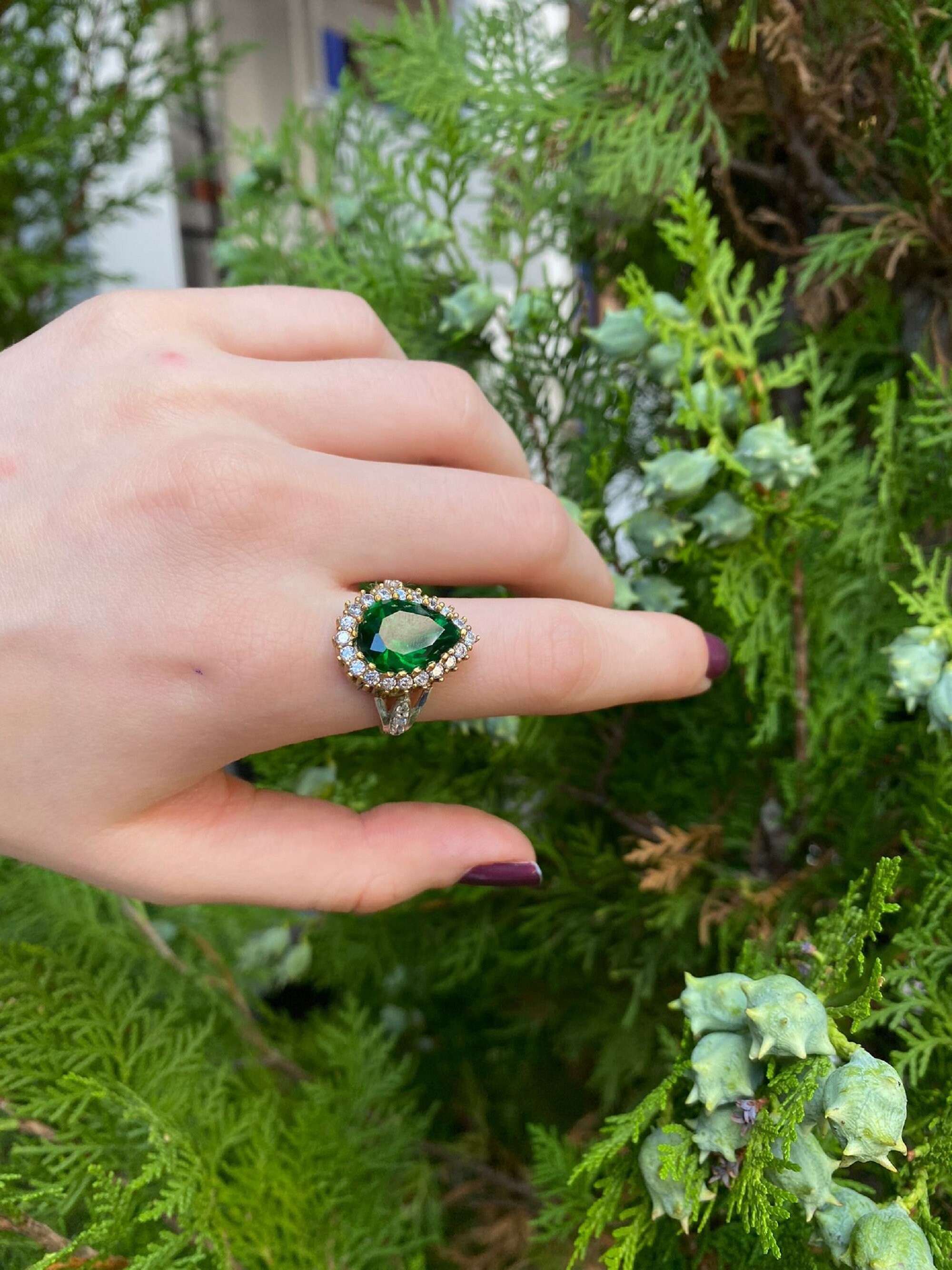 Sterling Silver 925 Emerald Handmade Ring Ottoman Style Ring - Etsy