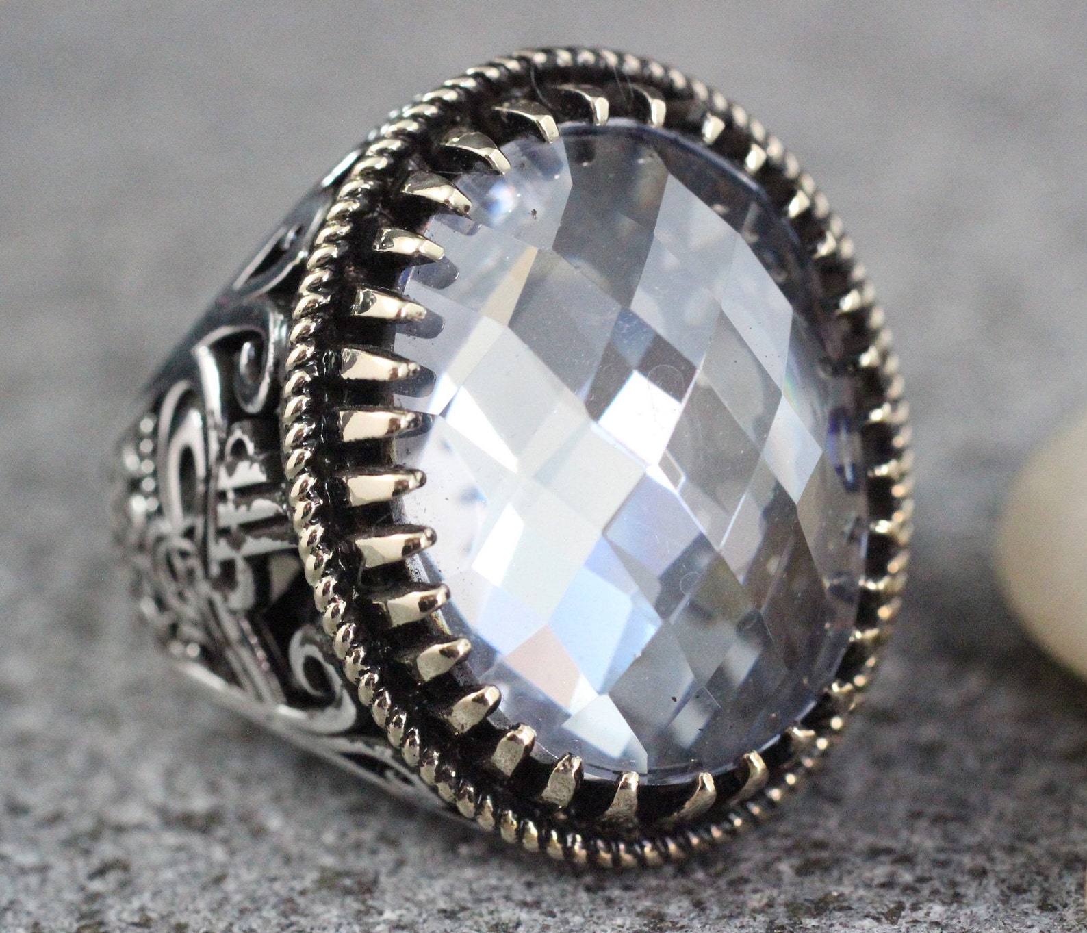Mens Silver 925 Ring Zircon Mens Ring silver Men's Ring - Etsy