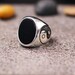 Signet Mens Ring, Onyx Silver Mens Ring, Yin Yong Silver Mens Ring, Yin ...