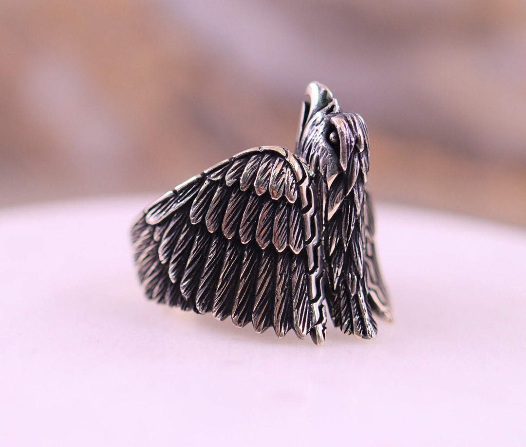 Sterling Silver 925 Mens Eagle Ring , Mens Eagle Ring, Silver Mens Ring ...