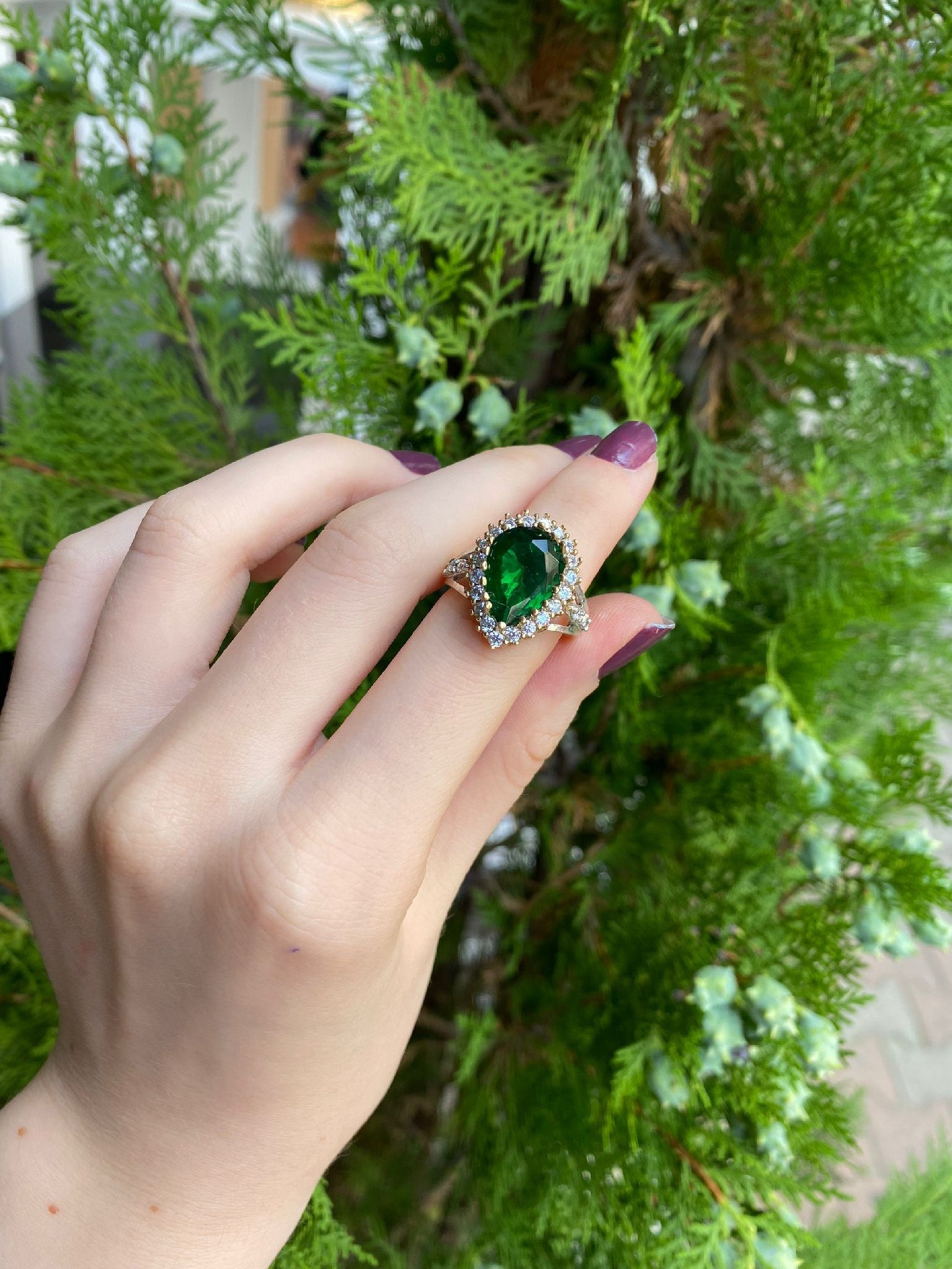Sterling Silver 925 Emerald Handmade Ring Ottoman Style Ring - Etsy