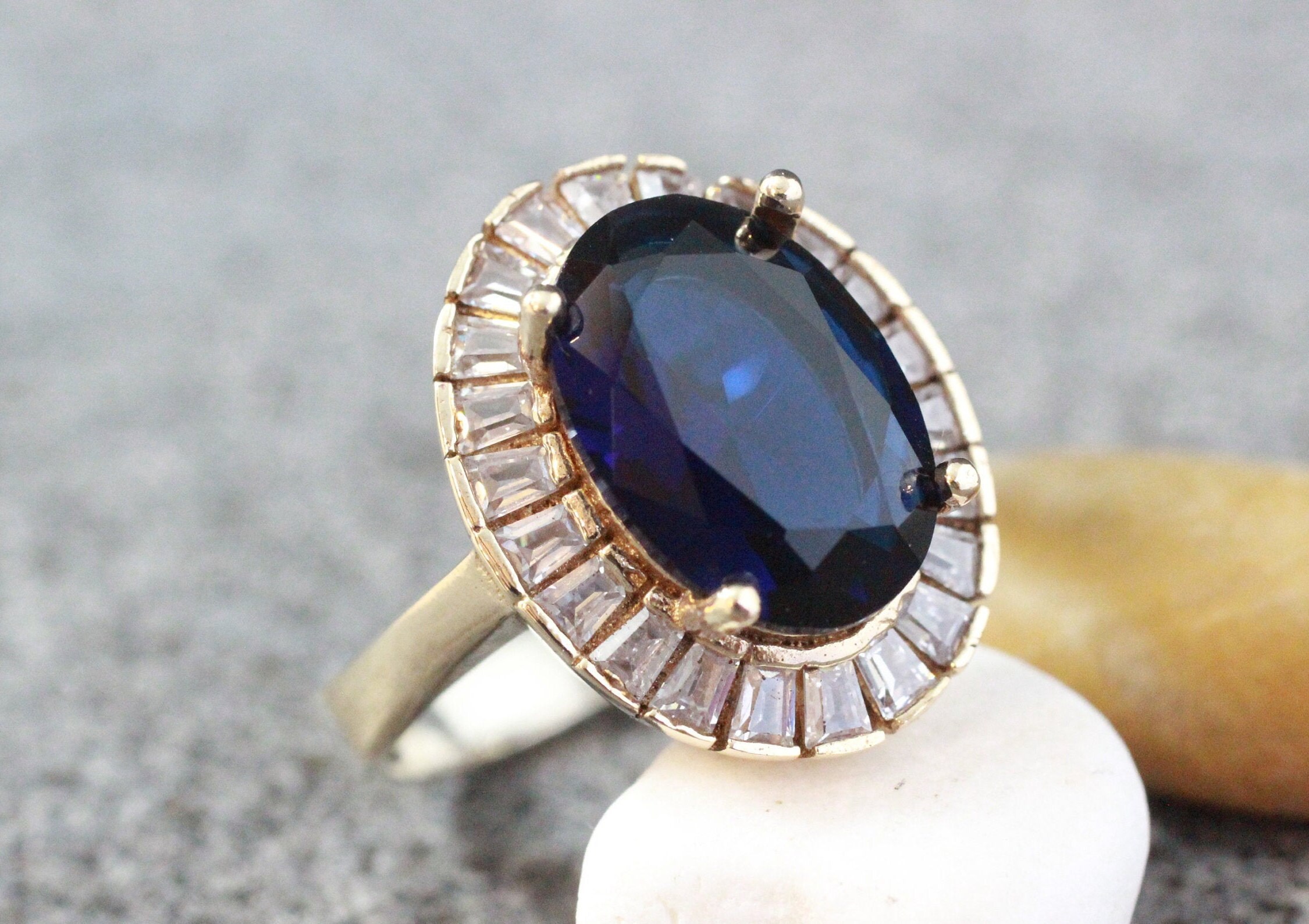 Sterling Silver 925 Sapphire Handmade Ring Sapphire Ring - Etsy