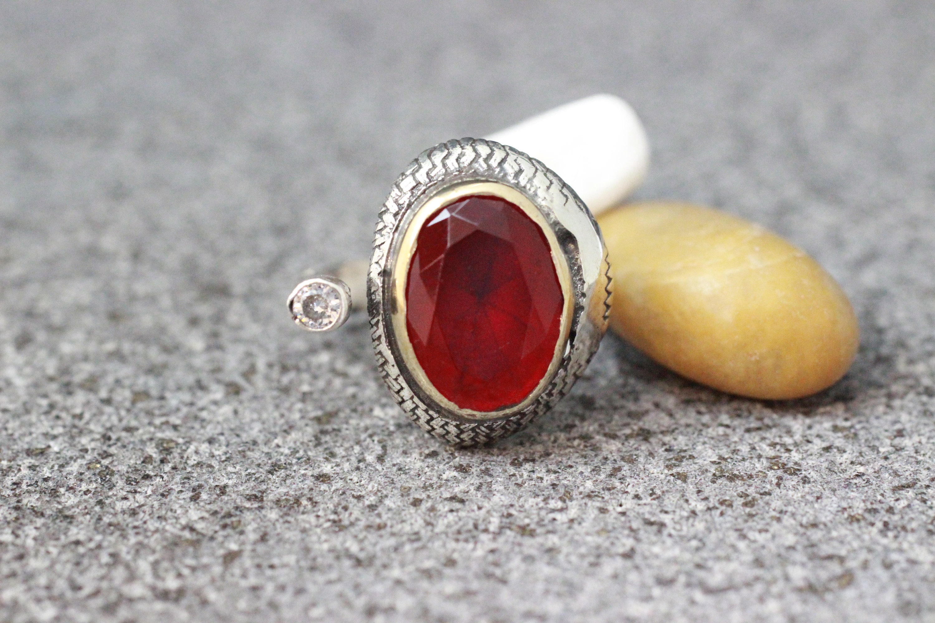 Ruby Ring July Birthstone Ring Sterling Silver 925 Ruby | Etsy