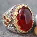 Yemeni Silver 925 Mens Ring, Ruby Mens Ring , Silver Mens Ottoman Ring ...