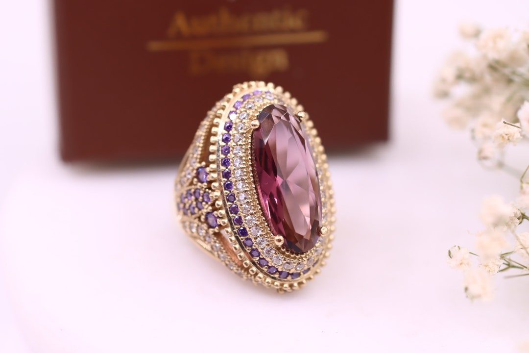 Amethyst Ring, Ottoman Style Ring, Gift for Her, Silver Amethyst Ring ...