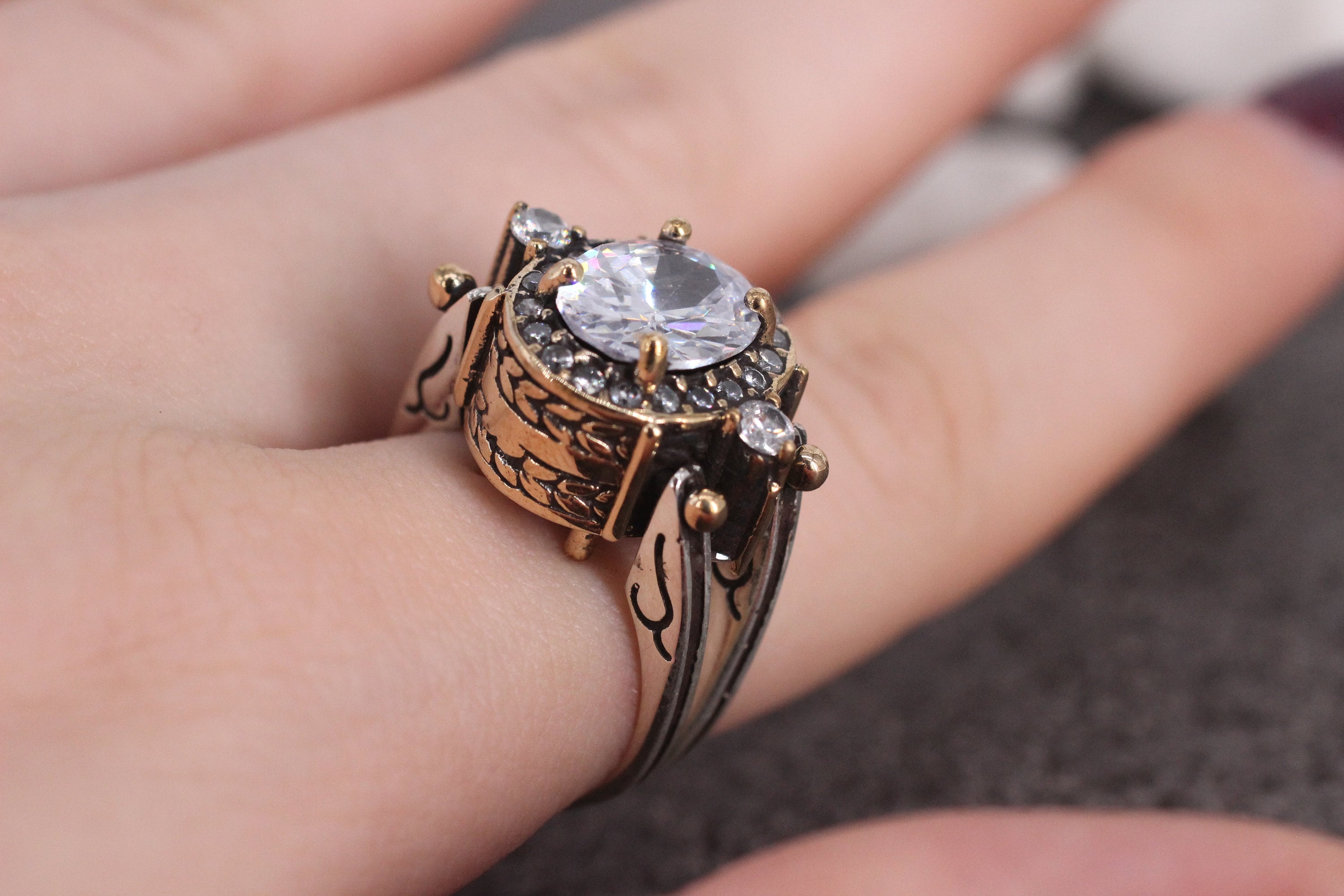 Reversible Ring Turkish Ring Oval Zircon Ring Gift for Her | Etsy