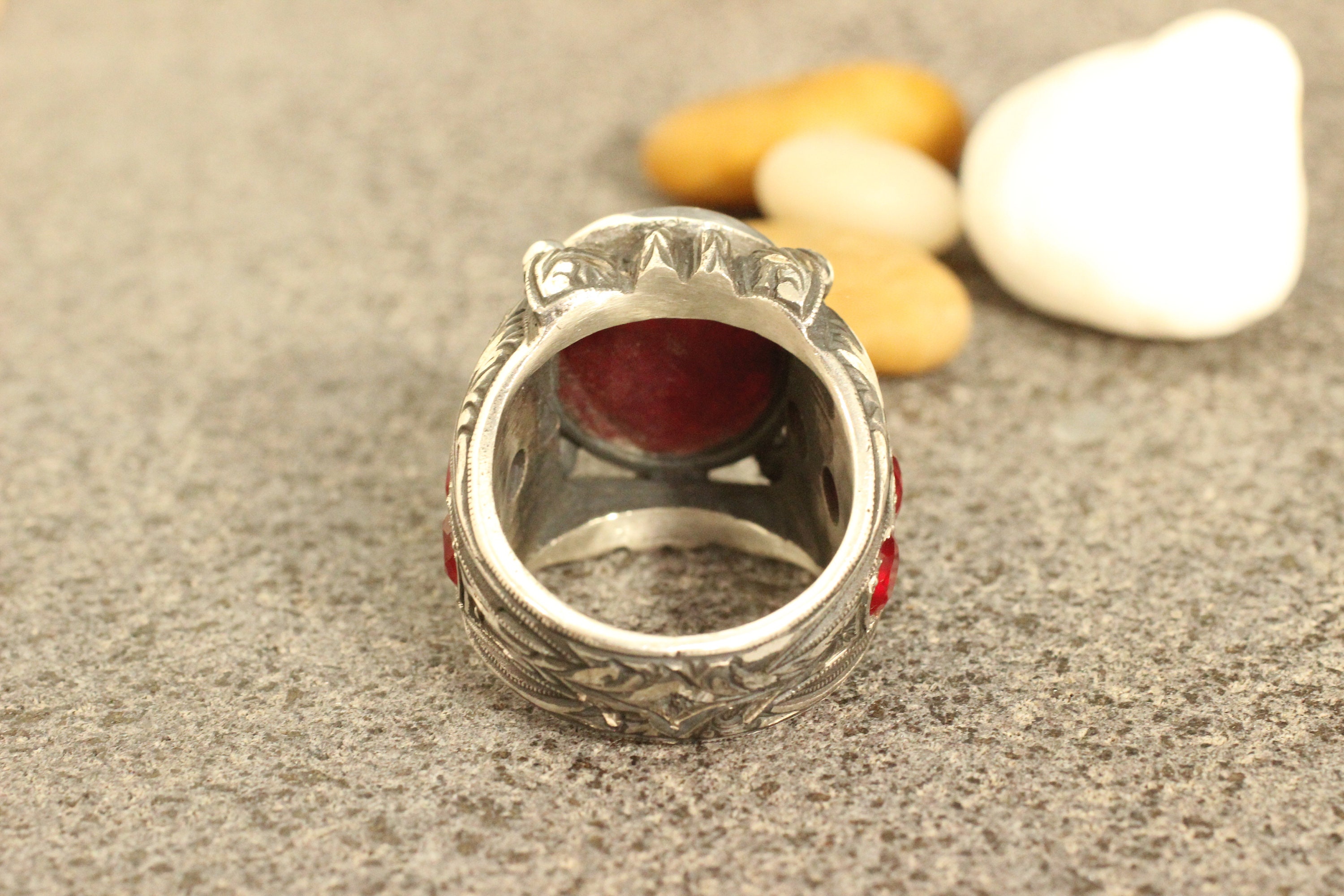 Sterling Silver 925 Ruby Men's Sterling Silver Ring | Etsy