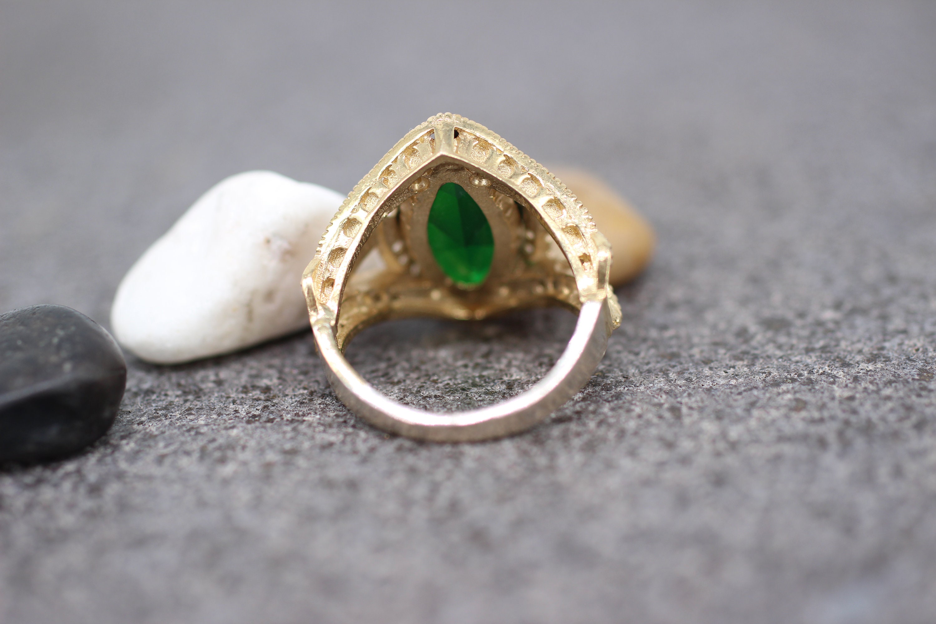 Sterling Silver 925 Emerald Handmade Ring Ottoman Style Ring | Etsy