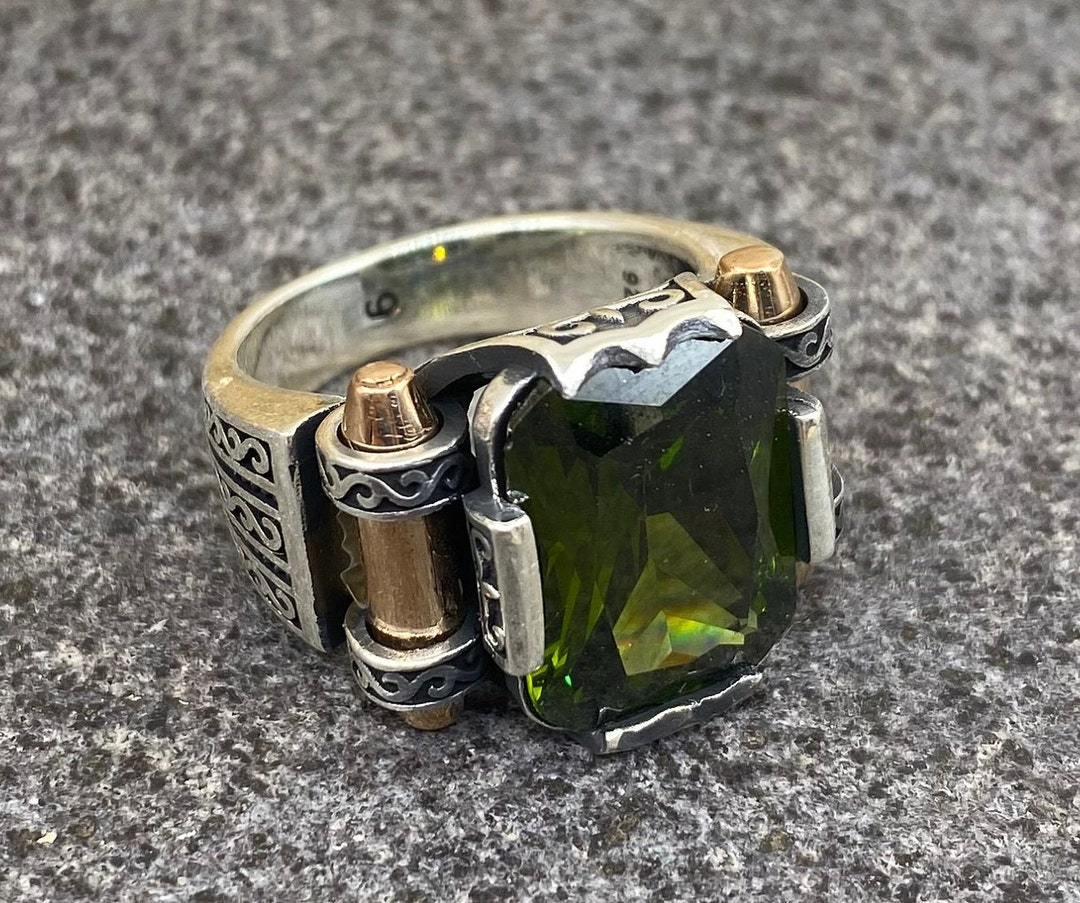 Men's Handmade Ring, Mens Peridot Silver Ring, Turkish Handmade Peridot ...