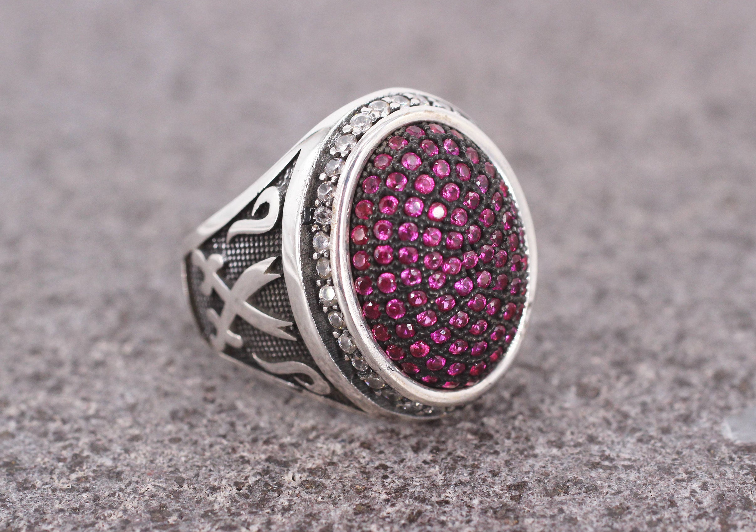 Sterling Silver 925 Men's Ring Ruby Men Ring Silver - Etsy UK