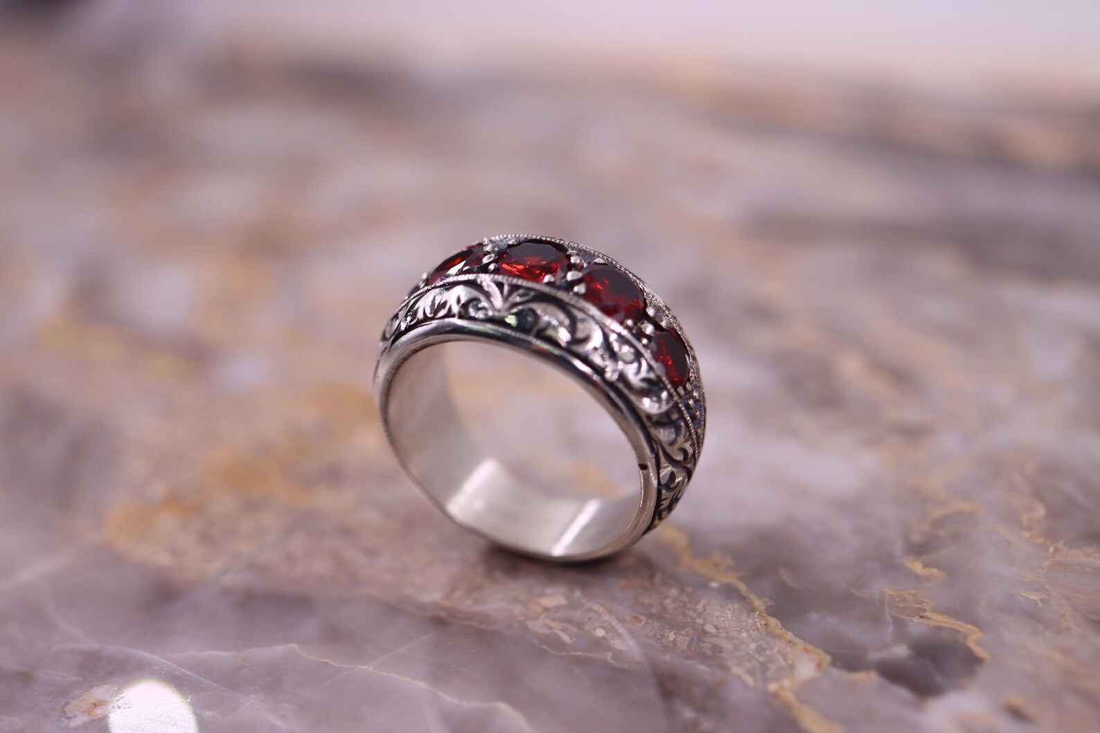 Sterling Silver 925 Men's Ring, Ruby Men Ring , Silver Men's Ring, Gift ...