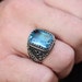Silver Mens Ring, Aquamarine Handmade Mens Ring, Mens Jewelry, Gift for ...