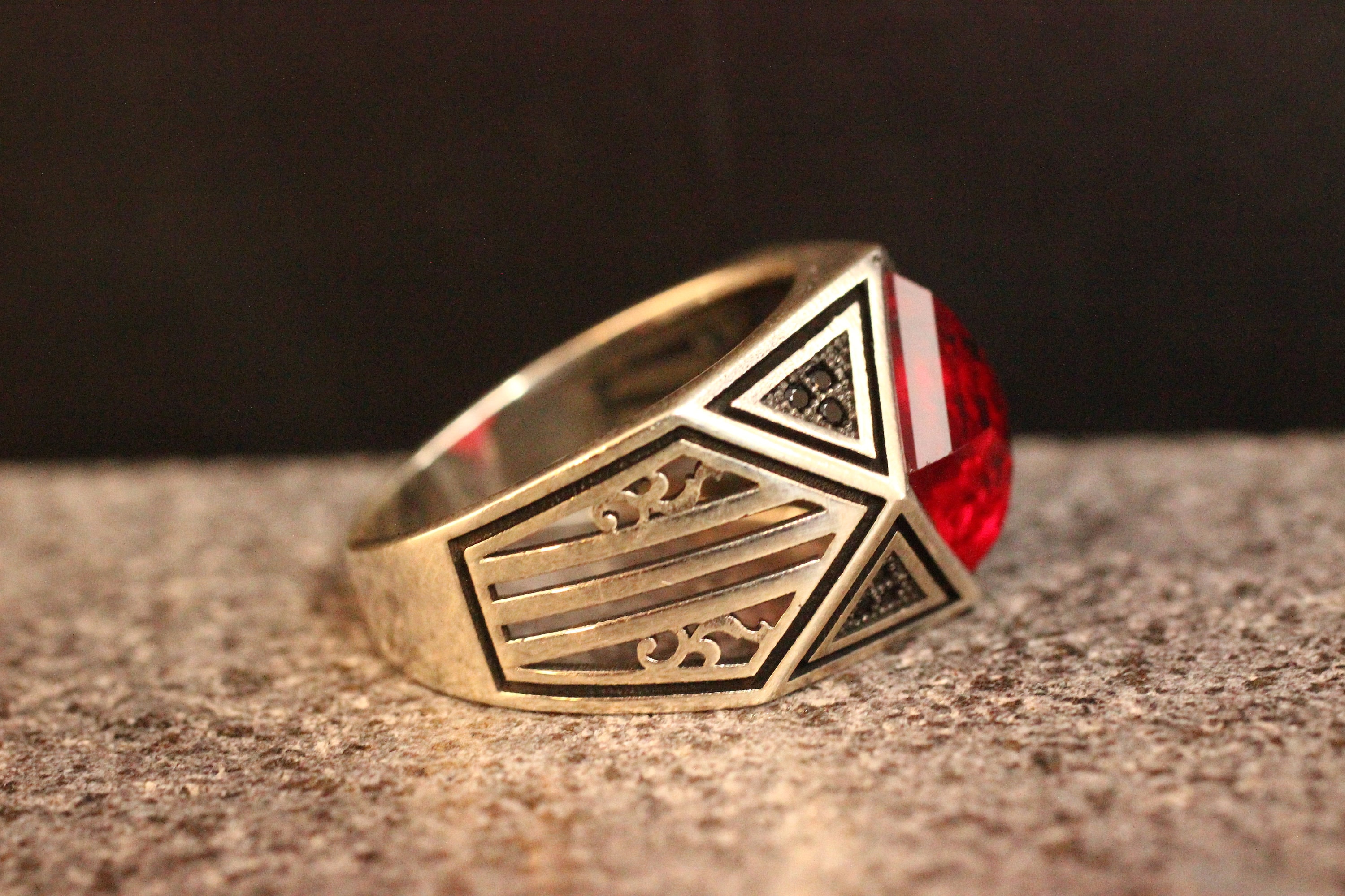 Sterling Silver 925 Men's Ring Ruby Men Ring Silver - Etsy