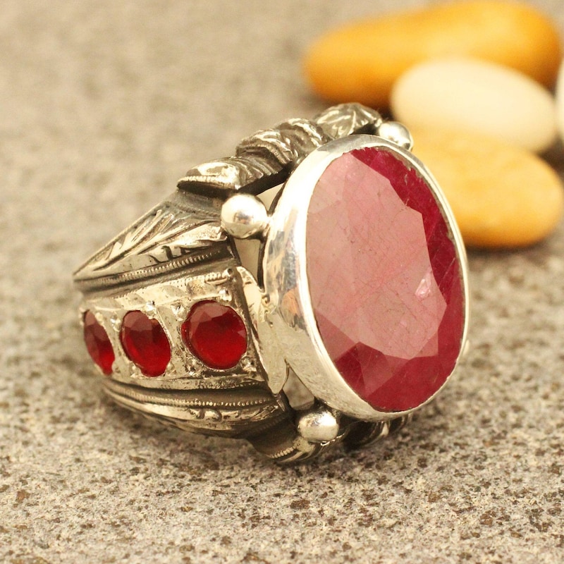 Mens Natural Ruby Ring - Etsy