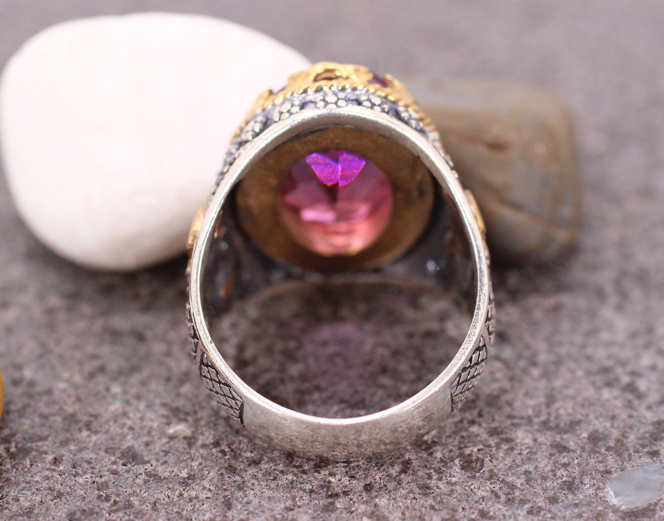 Mens Sterling Silver 925 Tourmaline Ring Silver 925 Mens - Etsy