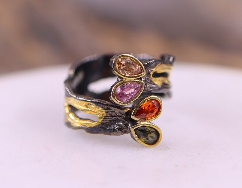 Unique Design Quartz Silver Ring , Silver 925 Handmade Ring , Womens ...