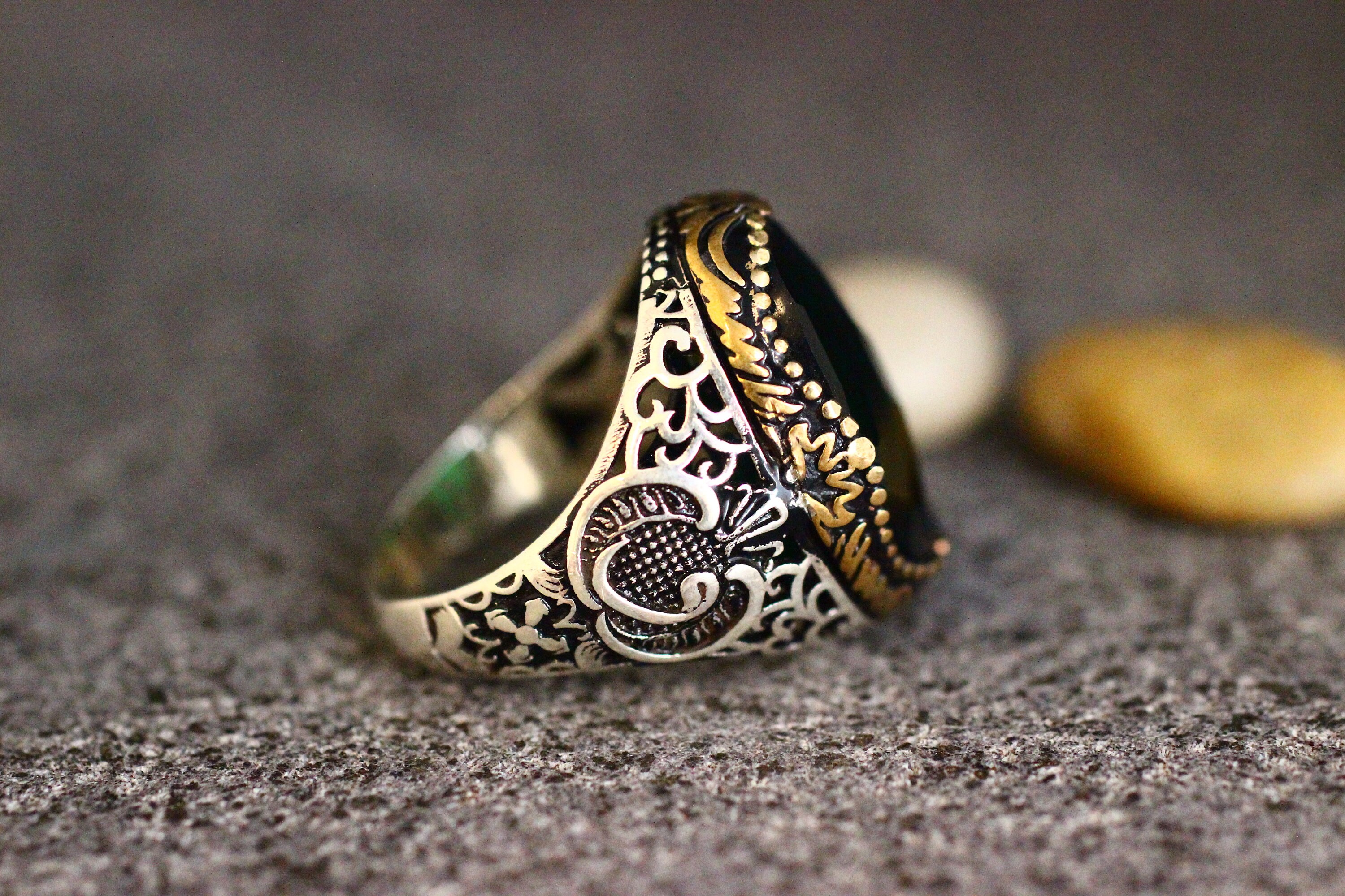 Sterling Silver 925 Emerald Handmade Ring Ottoman Style Ring - Etsy