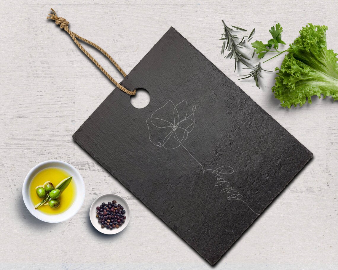 Rectangle Slate Cutting Board With Hanger String, Housewarming Gift ...