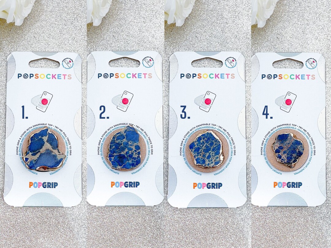 Blue Imperial Jasper Marble Gemstone Popsocket - Imperial Jasper ...