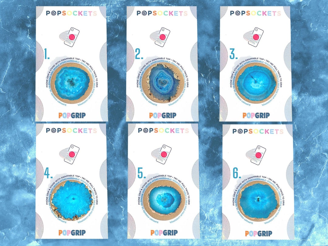 Turquoise Blue Solar Quartz Popsocket - Druzy Popsocket / Turquoise ...