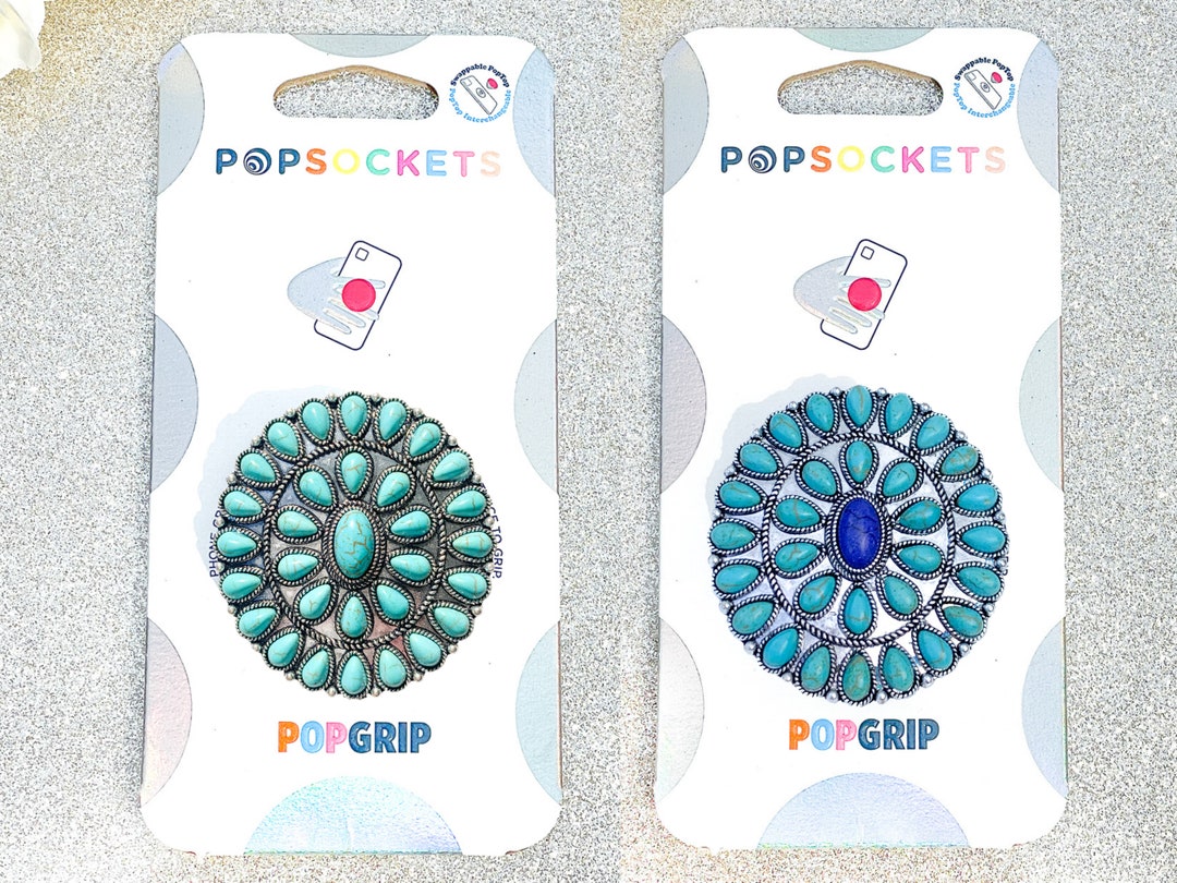 Turquoise and Silver Concho Popsocket Turquoise Popsocket / Western ...