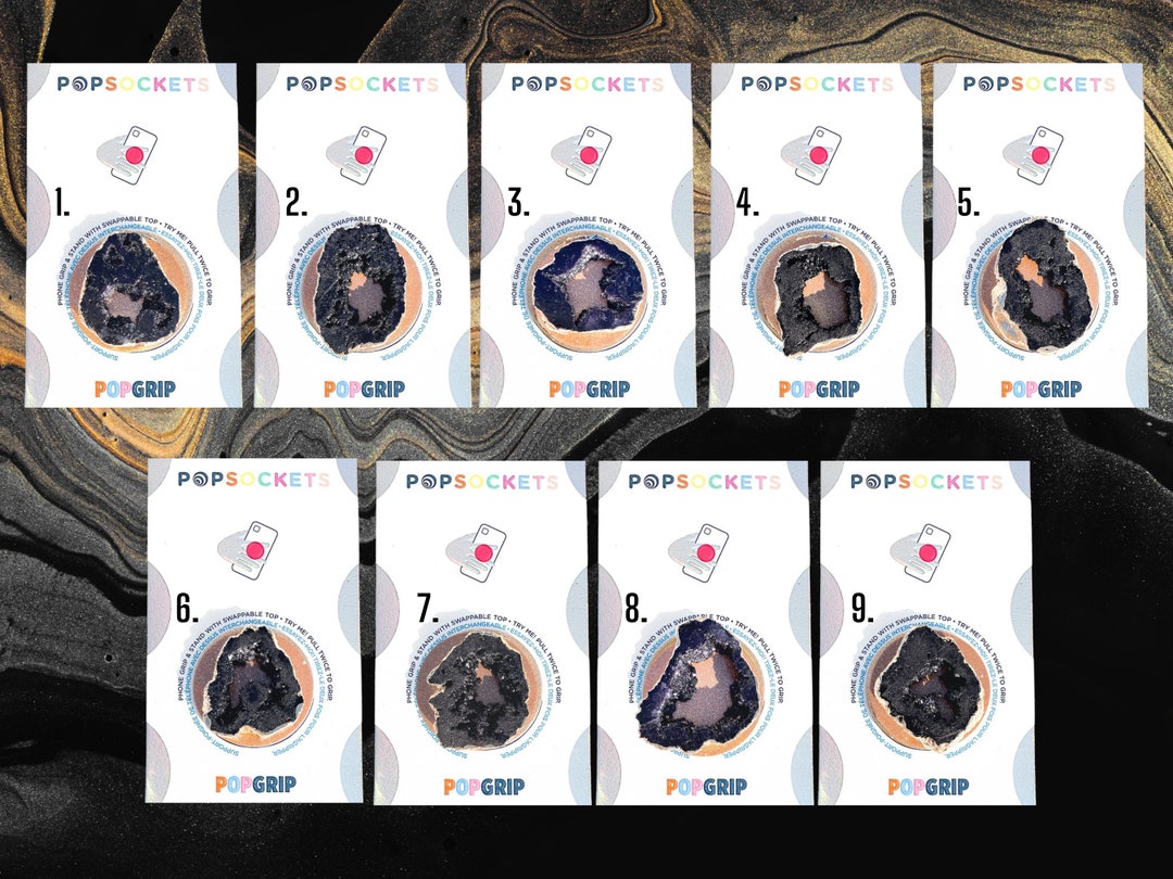 Onyx Black Geode Popsocket - Druzy Popsocket / Onyx Popsocket / Agate Popsocket / Crystal ...
