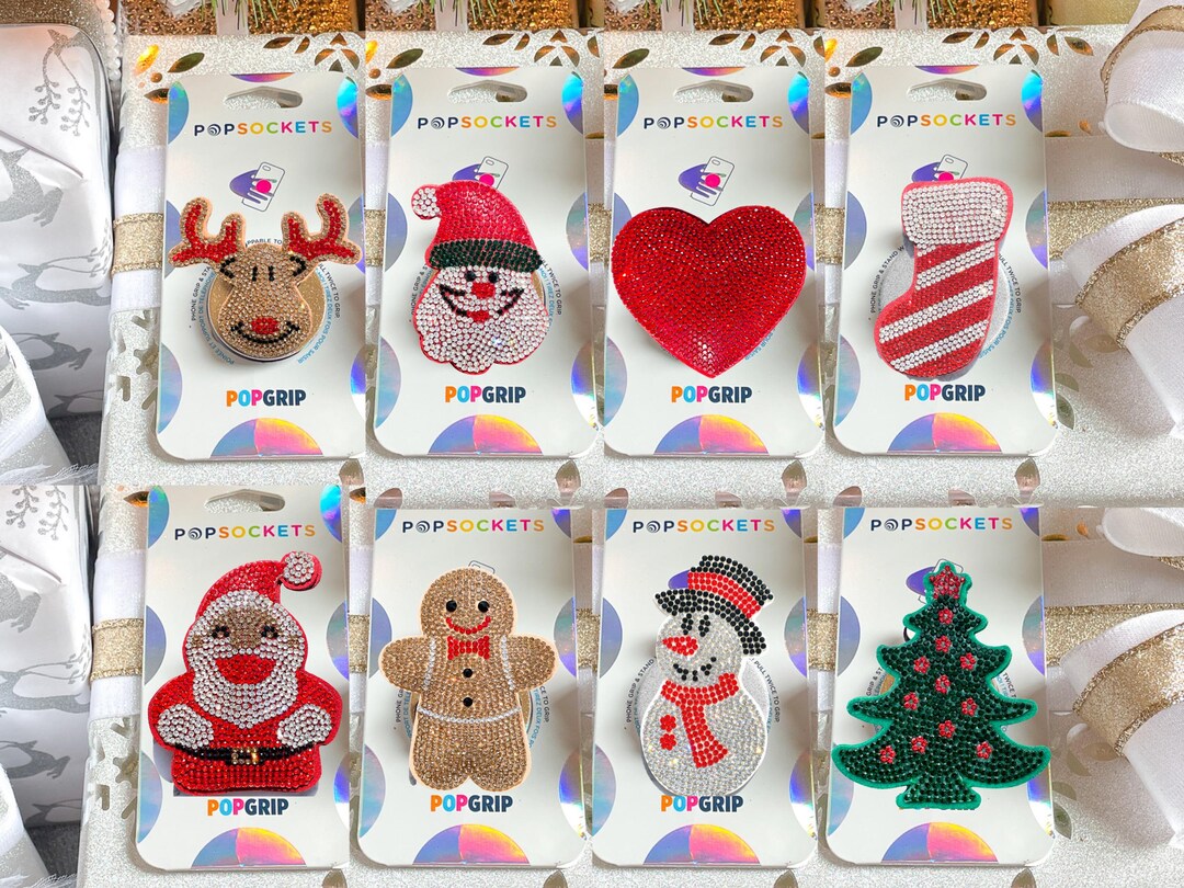 Rhinestone Holiday Popsocket - Snowman / Reindeer / Santa Clause ...