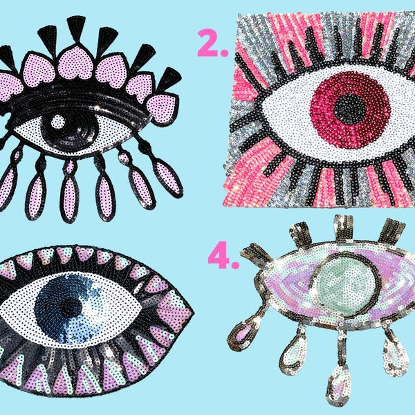 Sequin Evil Eye Patches - Etsy