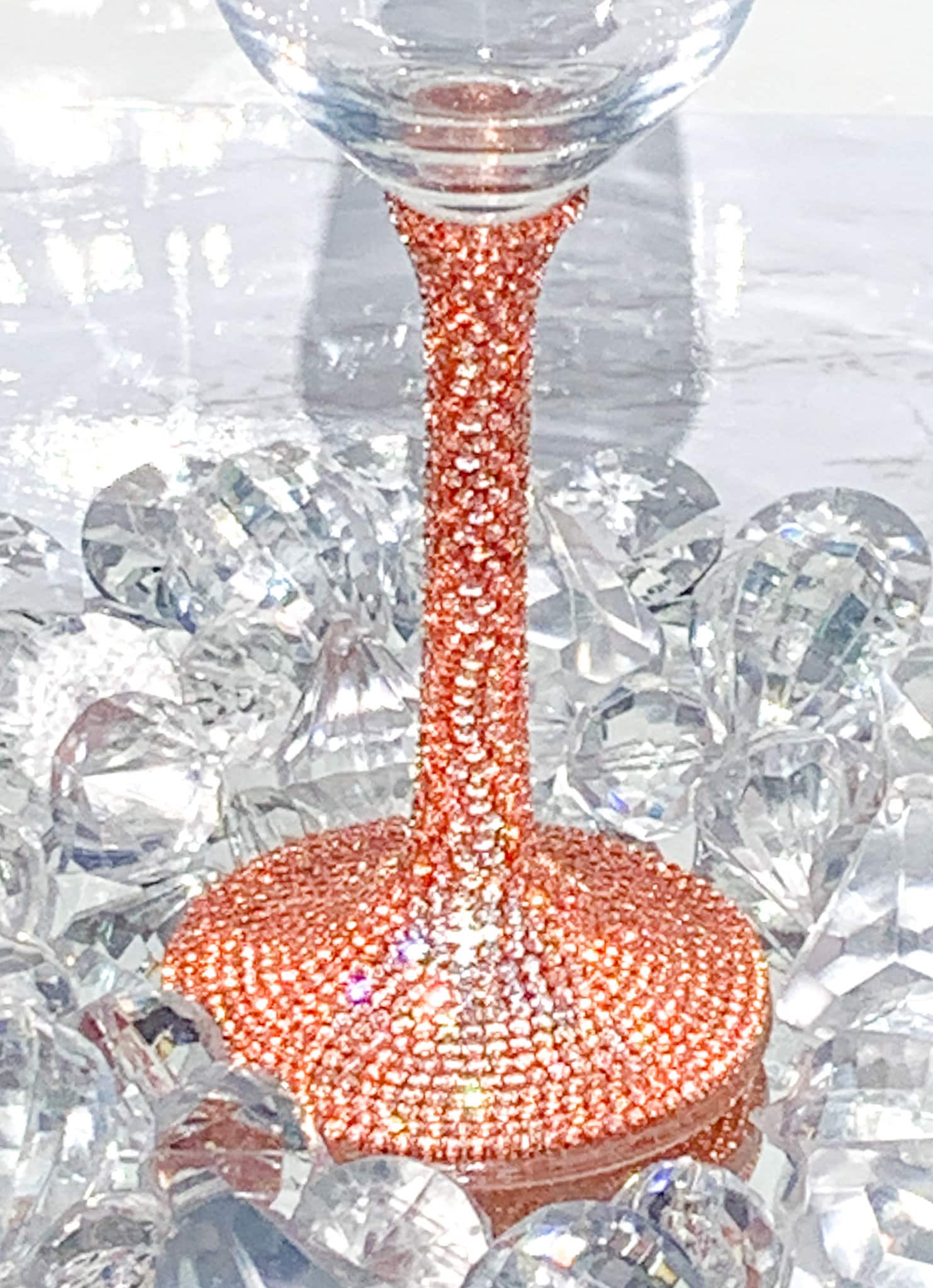 Rose Gold Rhinestone Champagne Glasses - Glam Champagne Glass / Diamond ...