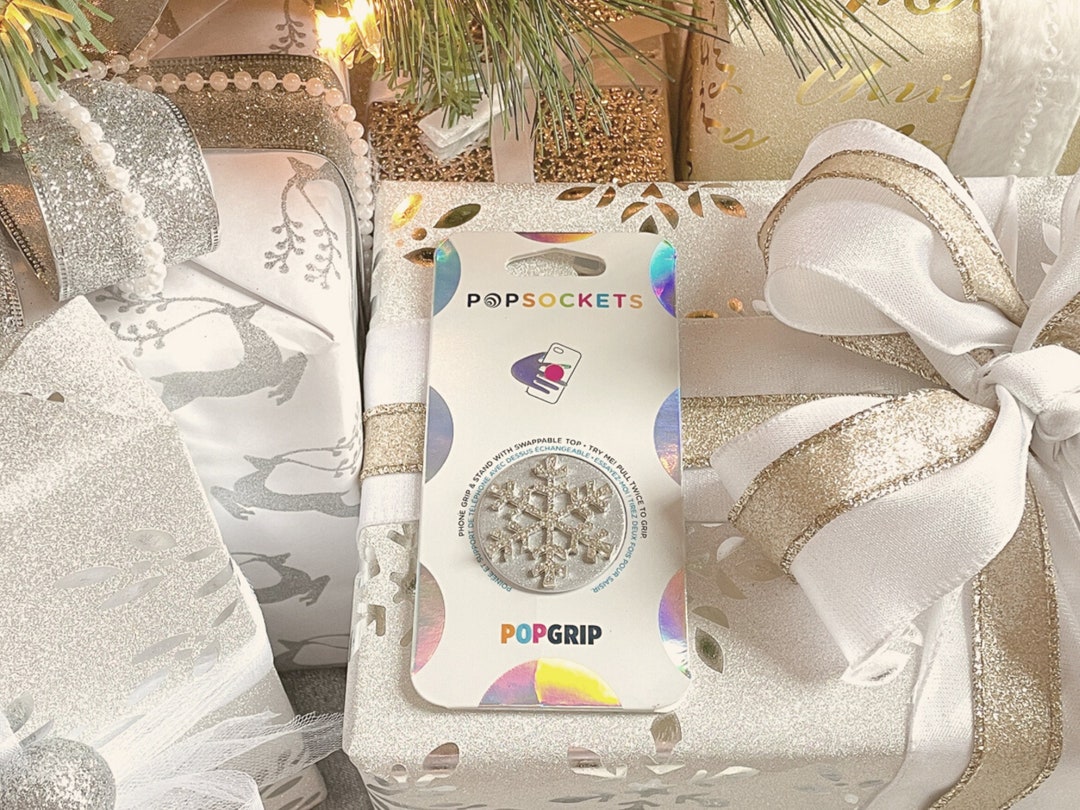 Rhinestone Snowflake Popsocket - Silver Snowflake / Christmas Popsocket ...