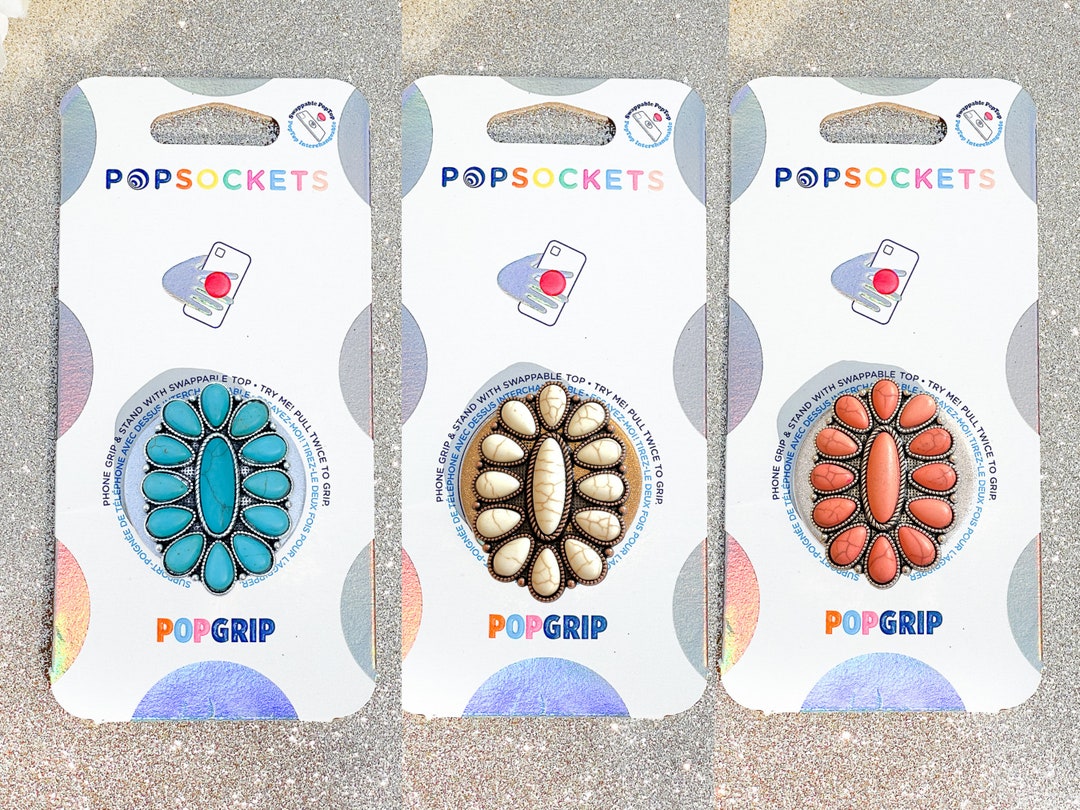 Turquoise Ivory Coral Concho Popsocket - Turquoise Concho / Ivory ...