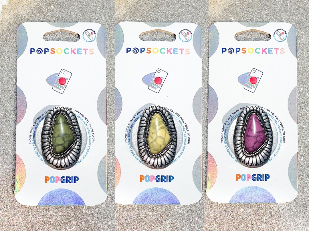 Silver and Marble Popsocket - Concho Popsocket / Green Marble Phone ...