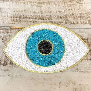 Sequin Evil Eye Patch - Blue Evil Eye Patch / Gold Evil Eye Patch ...