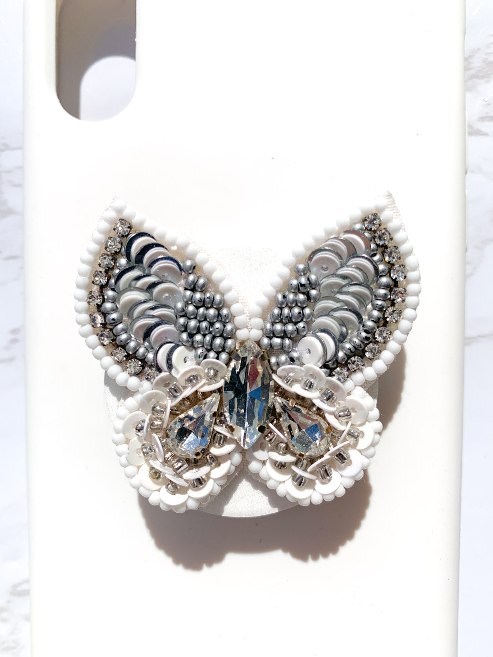 Beaded and Rhinestone Butterfly Popsocket Beaded Popsocket / | Etsy