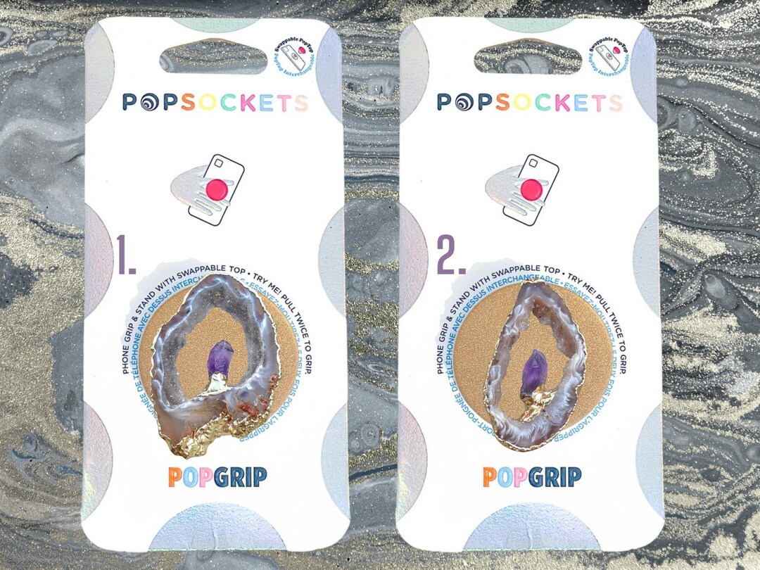 Amethyst Crystal Marble Geode Popsocket - Druzy Popsocket / Amethyst ...