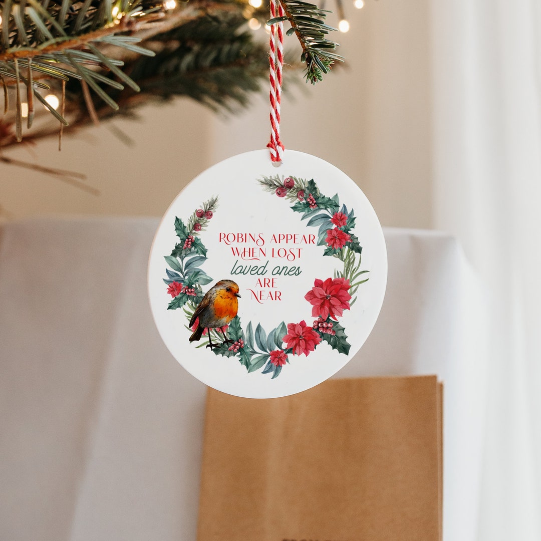 Remembrance Christmas Tree Ornament Gift Robins Appear When - Etsy
