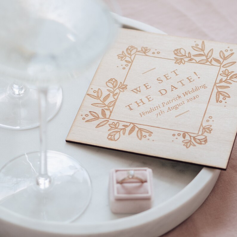 We Set the Date Personalised Wedding Announcement Wooden - Etsy