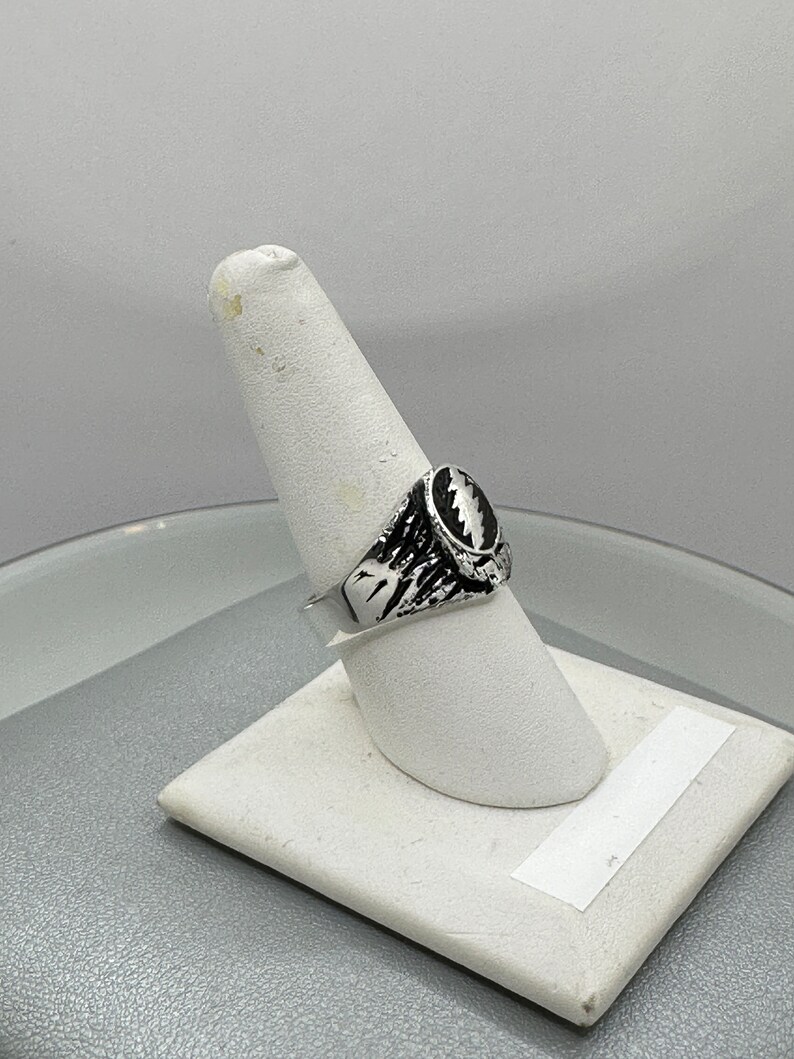 Custom Lost Wax Cast Sterling Silver deadhead Fan Ring High Polished - Etsy