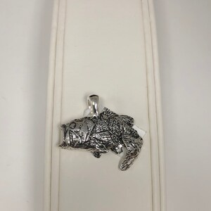 Custom Largemouth Bass Fish Pendant in Solid .925 Sterling Silver ...
