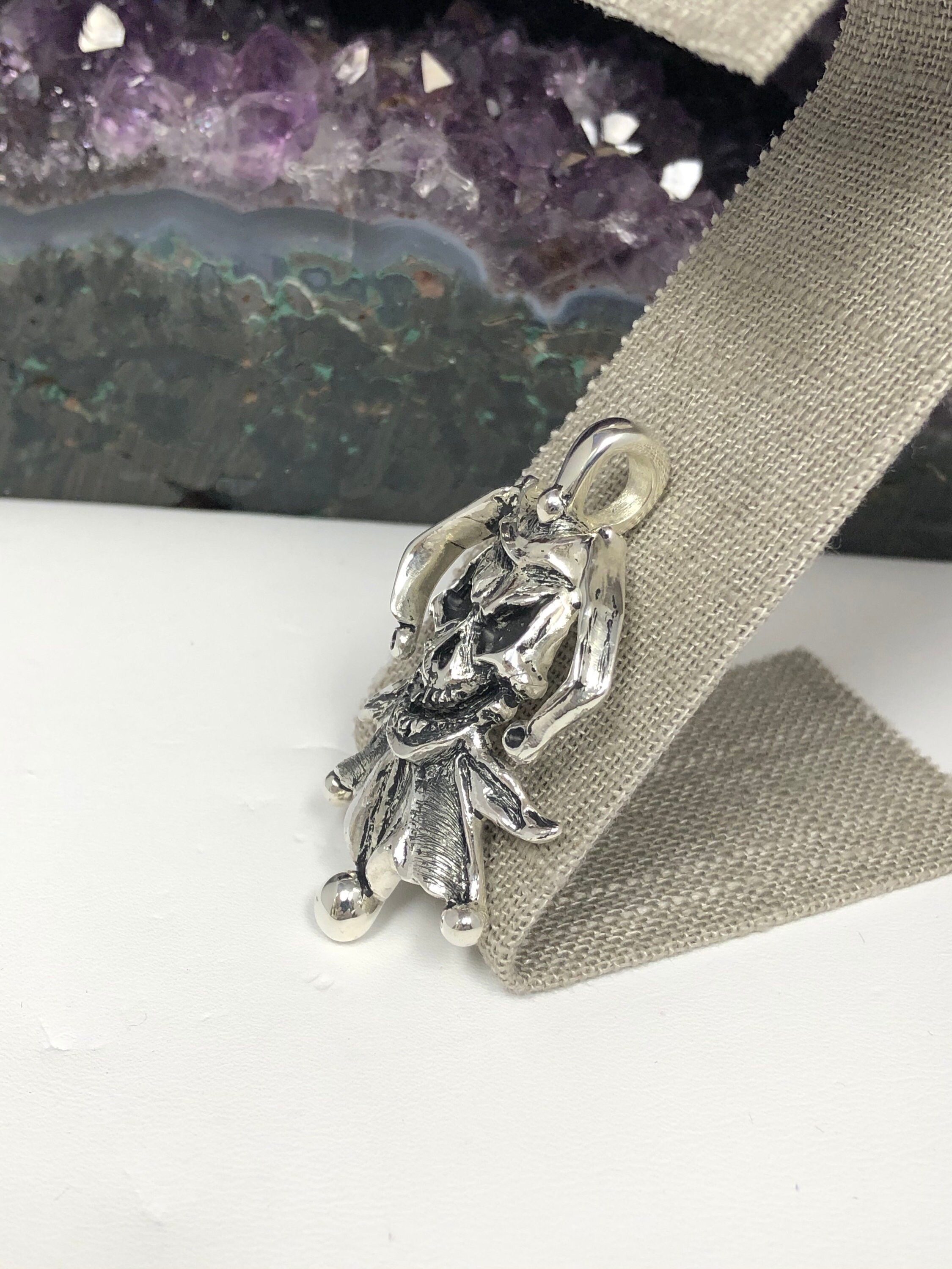 Custom Venom Style sinister Jester Pendant in .925 Sterling Silver - Etsy