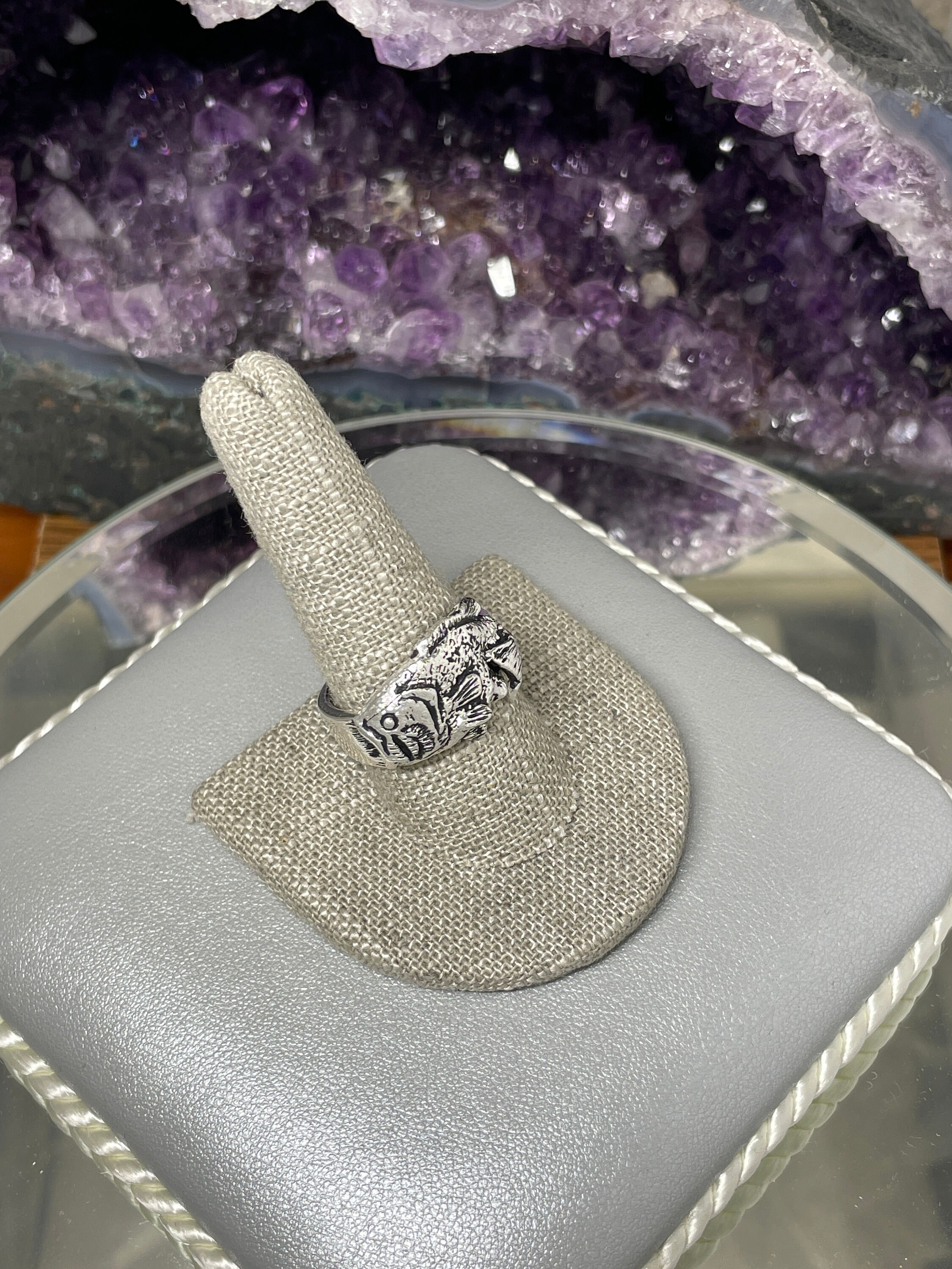 Custom Large Mouth Bass Ring in Solid .925 Sterling Silver - Etsy
