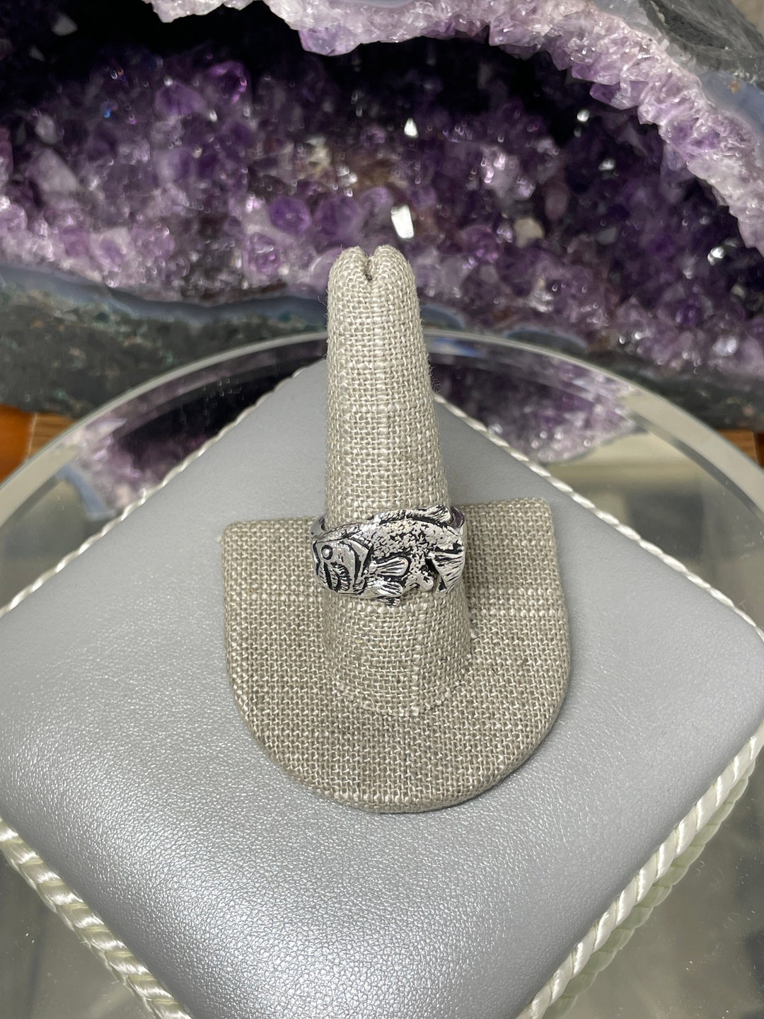 Custom Large Mouth Bass Ring in Solid .925 Sterling Silver - Etsy