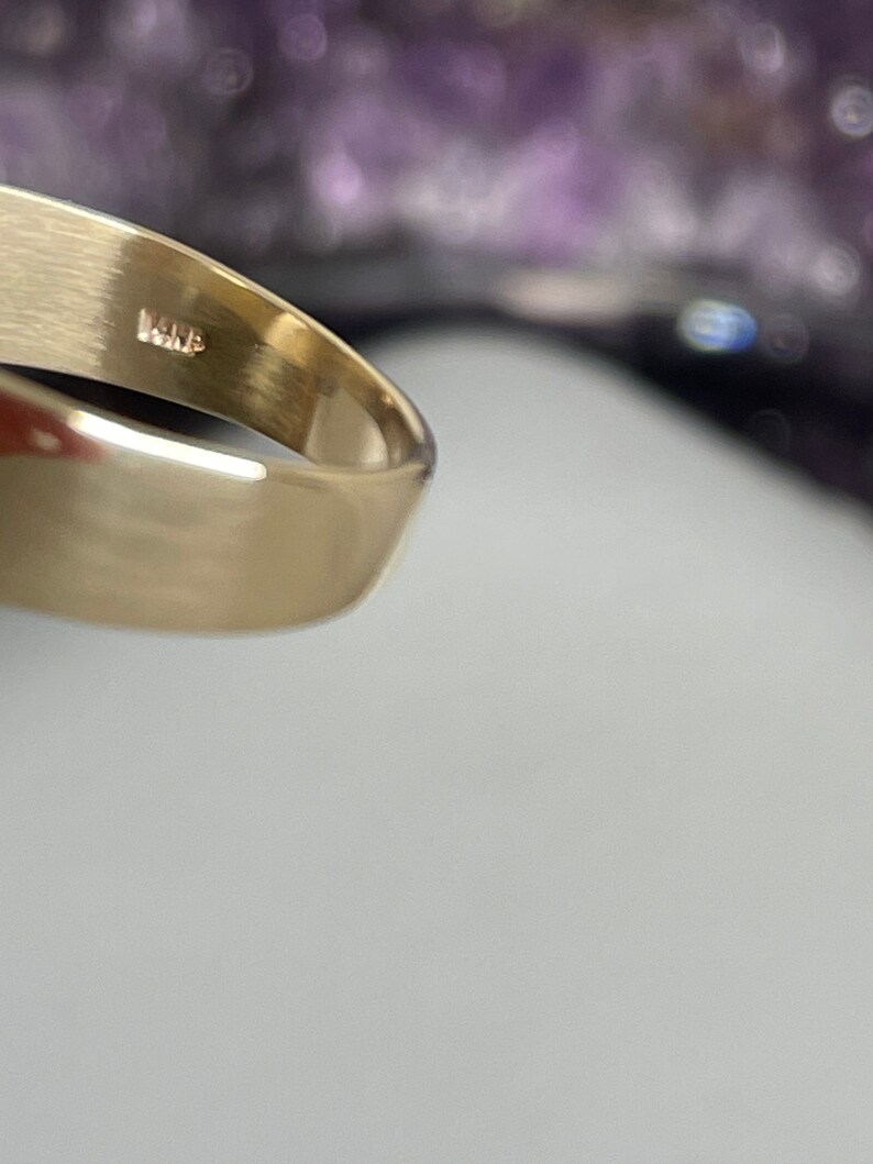 Luxurious Heavy Vintage 14K Gold Ring With Large Genuine Diamond ...