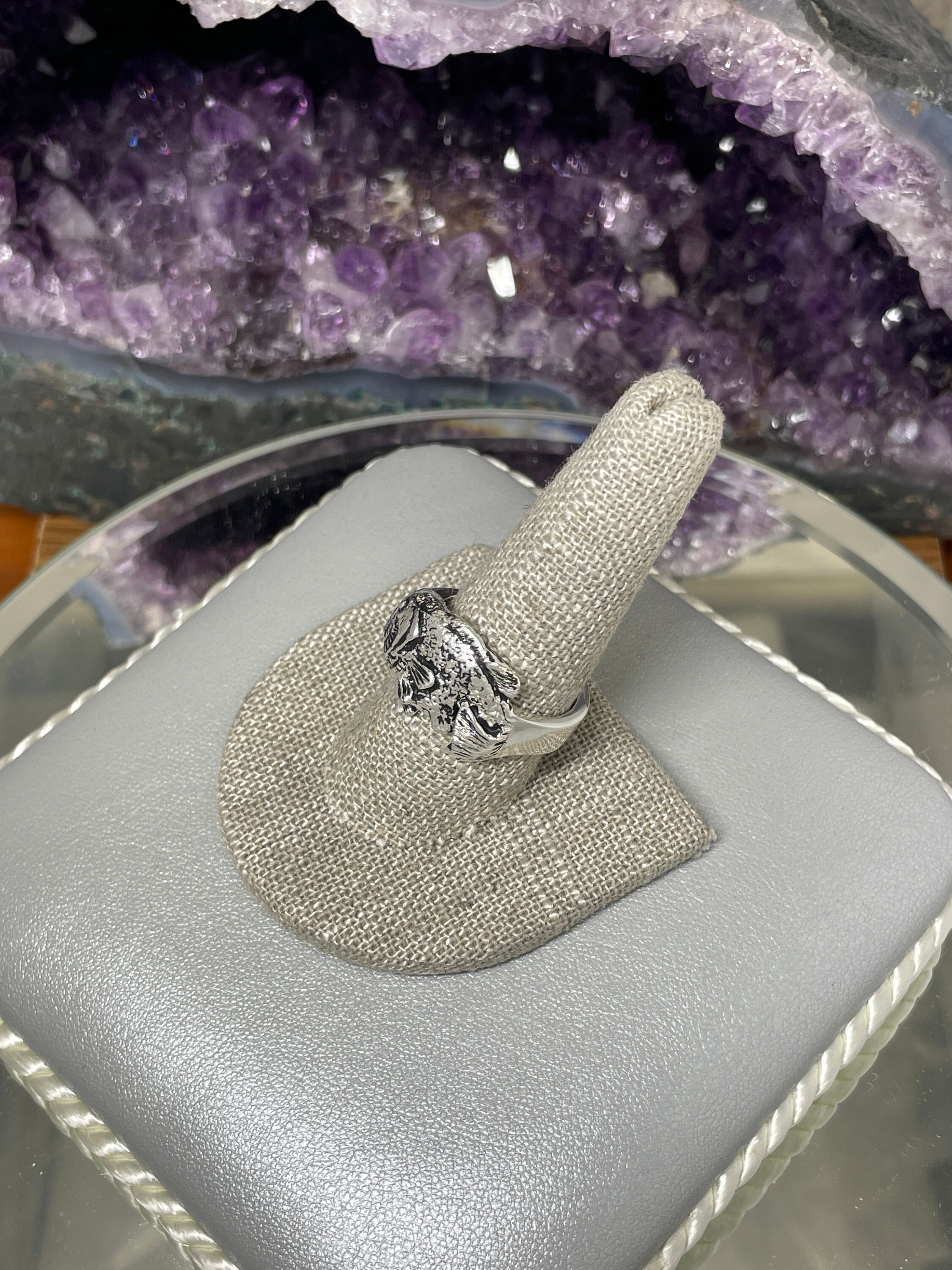 Custom Large Mouth Bass Ring in Solid .925 Sterling Silver - Etsy